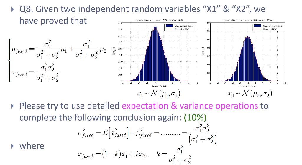 Solved 2 Q8. Given two independent random variables “X1” & | Chegg.com