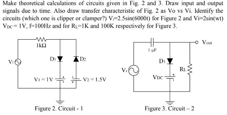Solved Make theoretical calculations of circuits given in | Chegg.com