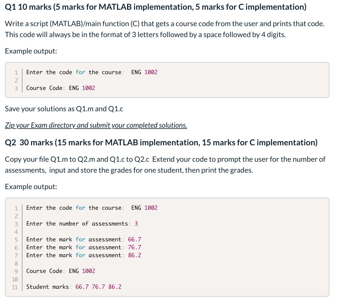 Solved Q1 10 marks (5 marks for MATLAB implementation, 5 | Chegg.com