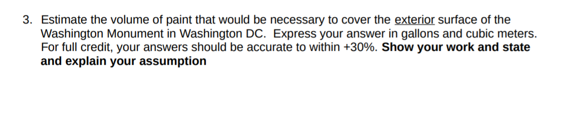 Solved 3. Estimate the volume of paint that would be | Chegg.com