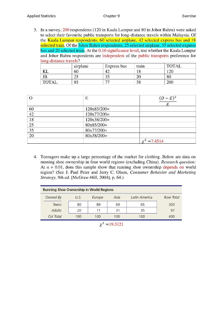 Solved Applied Statistics Chapter 9 Exercise 3. In a survey, | Chegg.com
