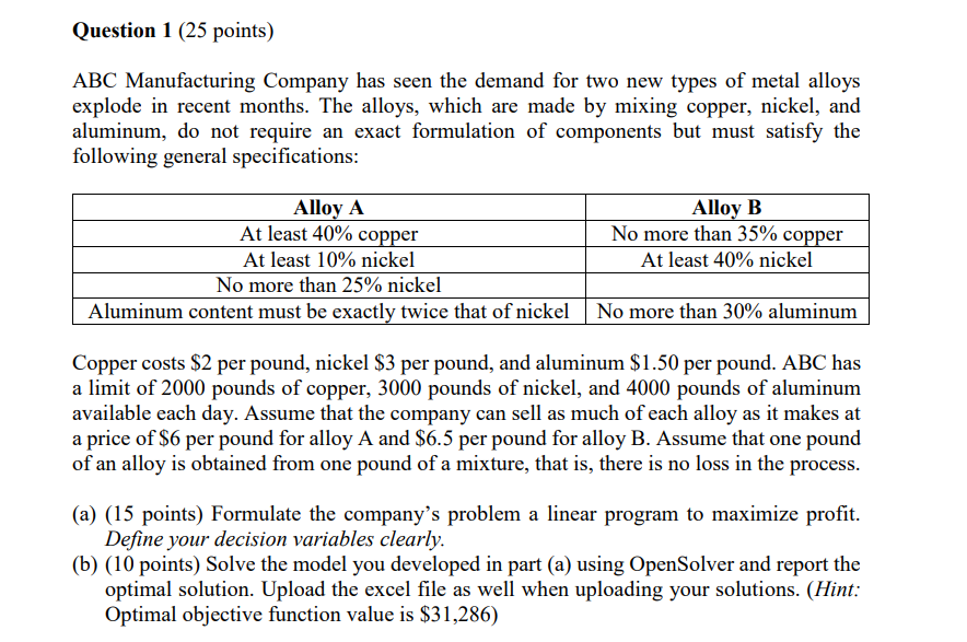 Solved ABC Manufacturing Company has seen the demand for two | Chegg.com
