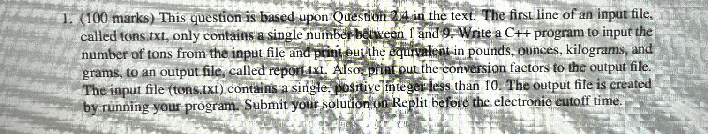 Solved 1. (100 marks) This question is based upon Question | Chegg.com