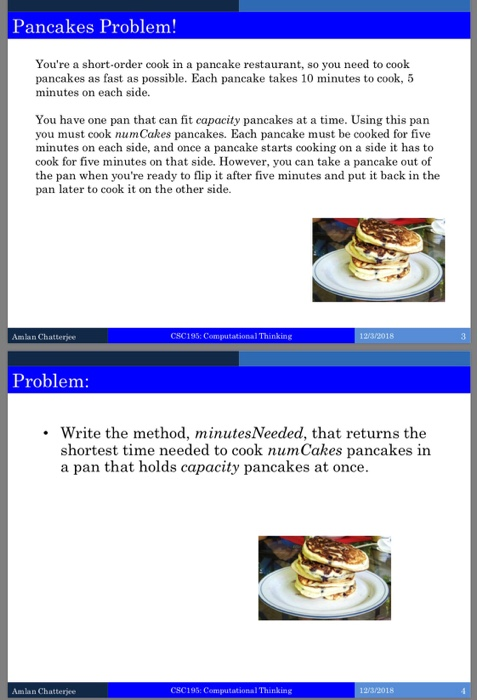 Solved Pancakes Problem You're a short-order cook in a | Chegg.com