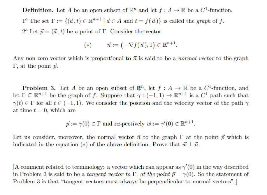 Solved Definition Let A Be An Open Subset Of Rn And Let F