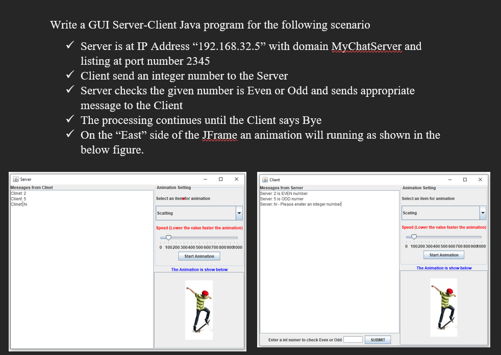 Solved Please i need both programs one for the client and | Chegg.com