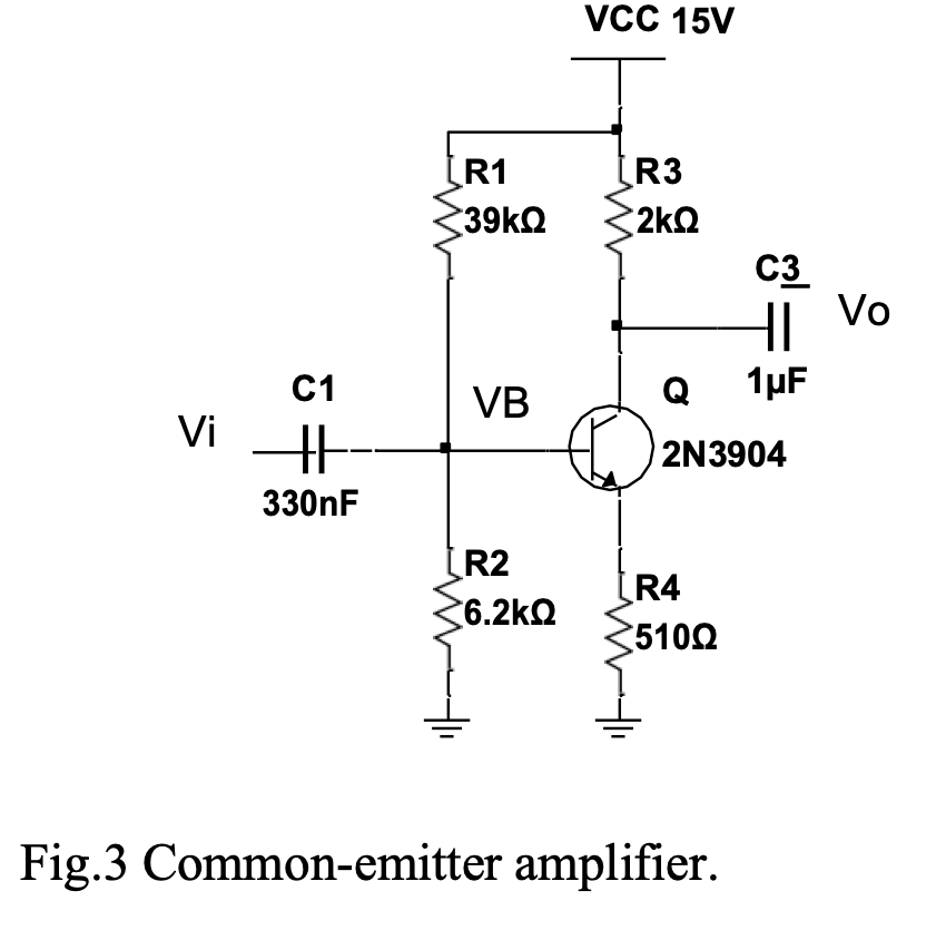 Solved 3. Common - Emitter Amplifier A) Construct the | Chegg.com