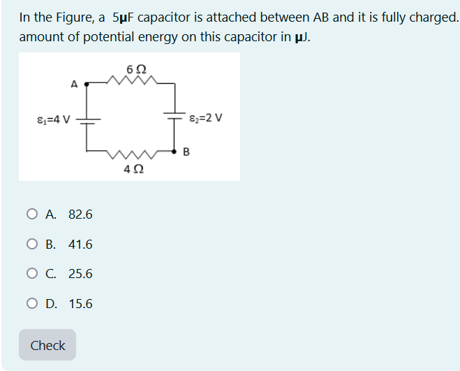 Solved In the Figure, a 5μF capacitor is attached between AB | Chegg.com