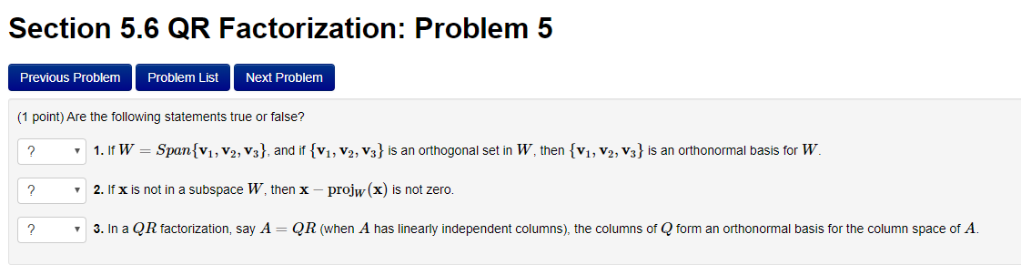 Solved Section 5 6 Qr Factorization Problem 5 Previous