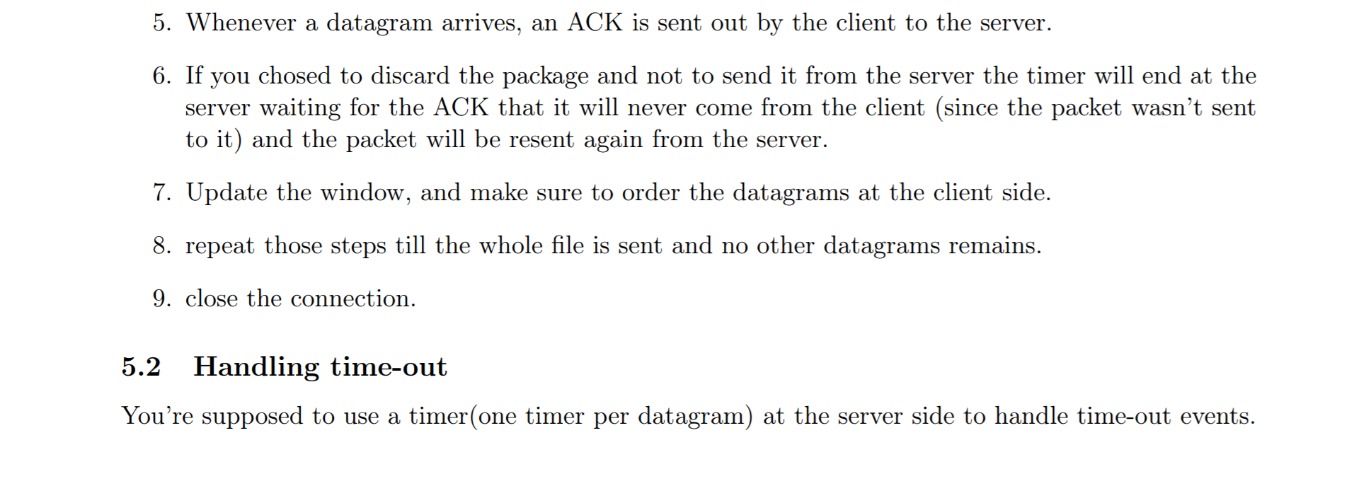 Programming Assignment 2 Implementing a Reliable Data | Chegg.com