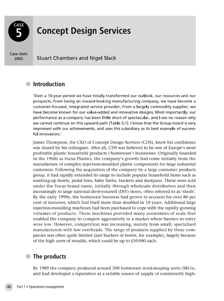 Solved CASE 5 Concept Design Services Case date 2002 Stuart | Chegg.com