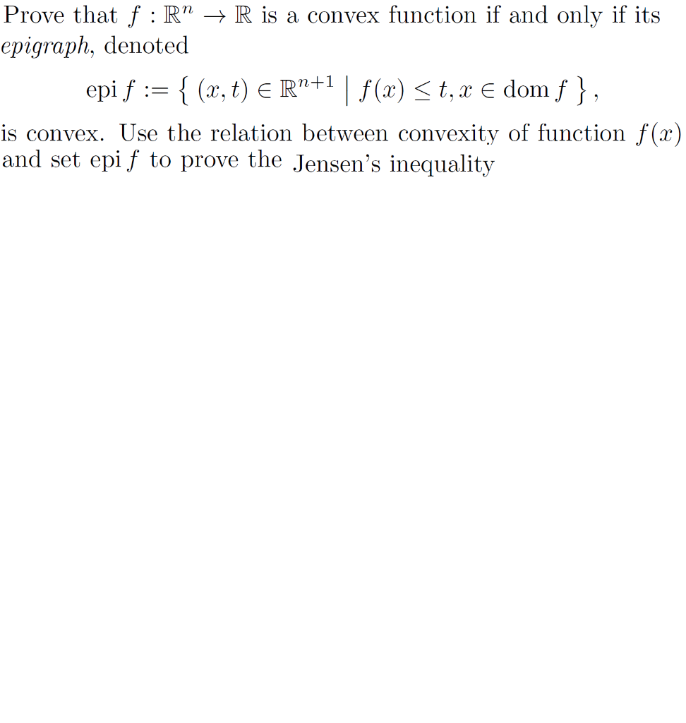 Solved Prove that f:R” + R is a convex function if and only | Chegg.com