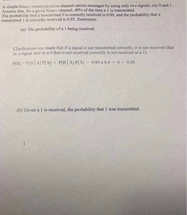 Solved A simple binary communication channel carries | Chegg.com
