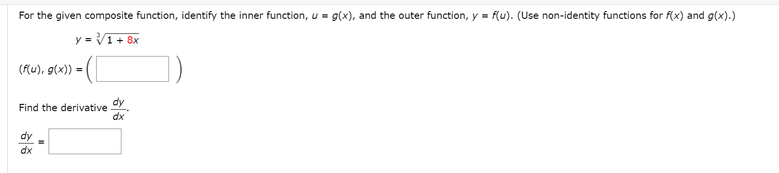Solved For the given composite function, identify the inner | Chegg.com