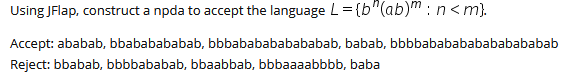 Using Flap, construct a npda to accept the language L | Chegg.com