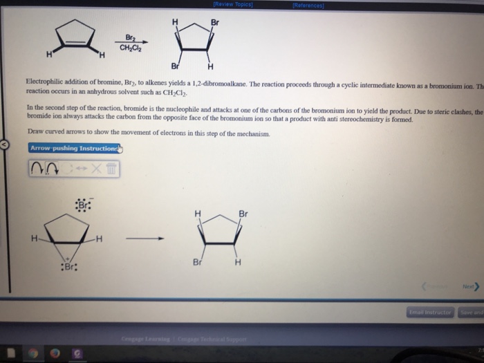 Solved Br CH2Ch Electrophilic addition of bromine, Bry, to | Chegg.com