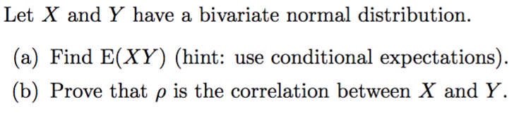 Solved Let X and Y have a bivariate normal distribution. (a) | Chegg.com