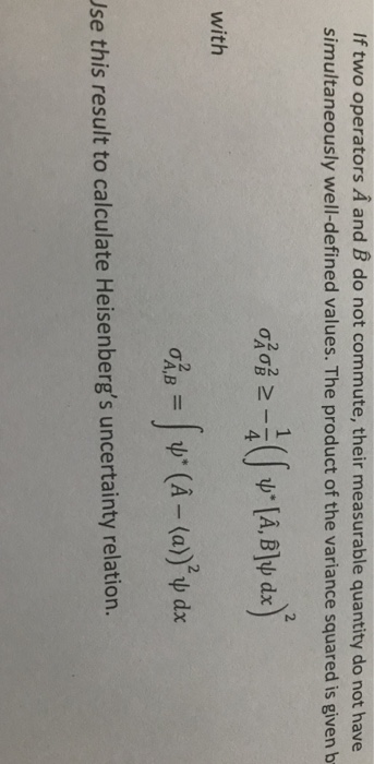 Solved If two operators A and B do not commute, their | Chegg.com
