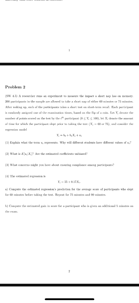 Solved (SW 4.5) A resenrcher runs an experiment to measure | Chegg.com