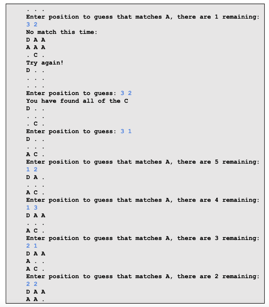 Solved Project Description PyMatch is a memory matching game | Chegg.com
