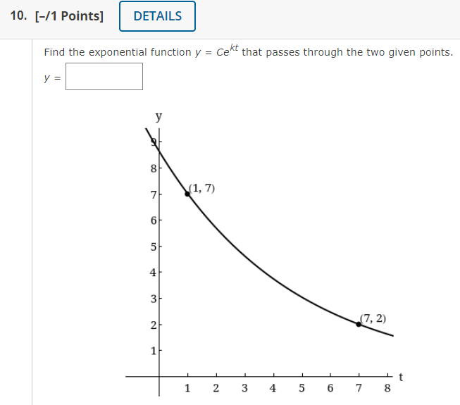 Solved 10. [-/1 Points] DETAILS Find the exponential | Chegg.com