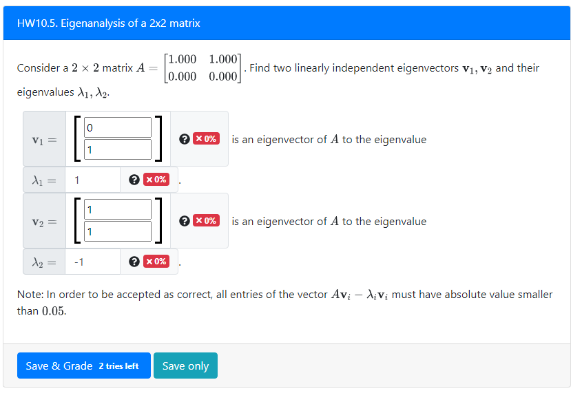 Solved HW10.5. Eigenanalysis of a 2x2 matrix Consider a 2 x | Chegg.com