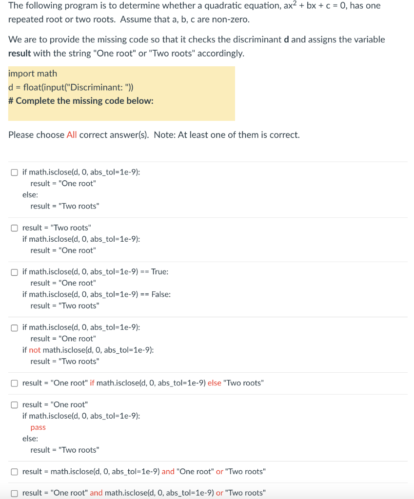 Solved The following program is to determine whether a | Chegg.com