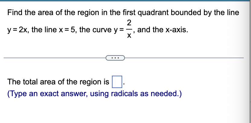 Solved Find the area of the region in the first quadrant | Chegg.com