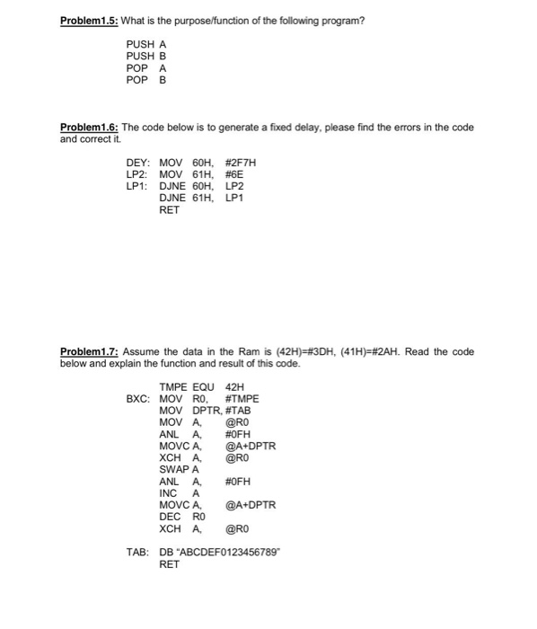 Solved Problem1.1: Based on function, 8051 has how many | Chegg.com