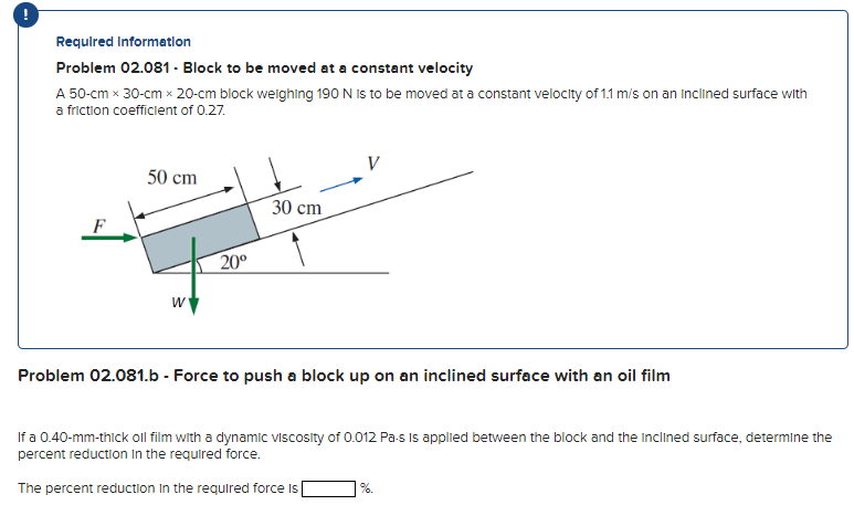 Solved Required InformationProblem 02.081 - ﻿Block to be | Chegg.com