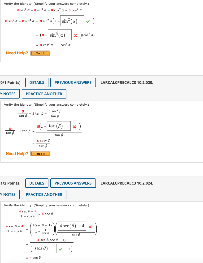 Solved Verify the identity. (Simplify your answers | Chegg.com