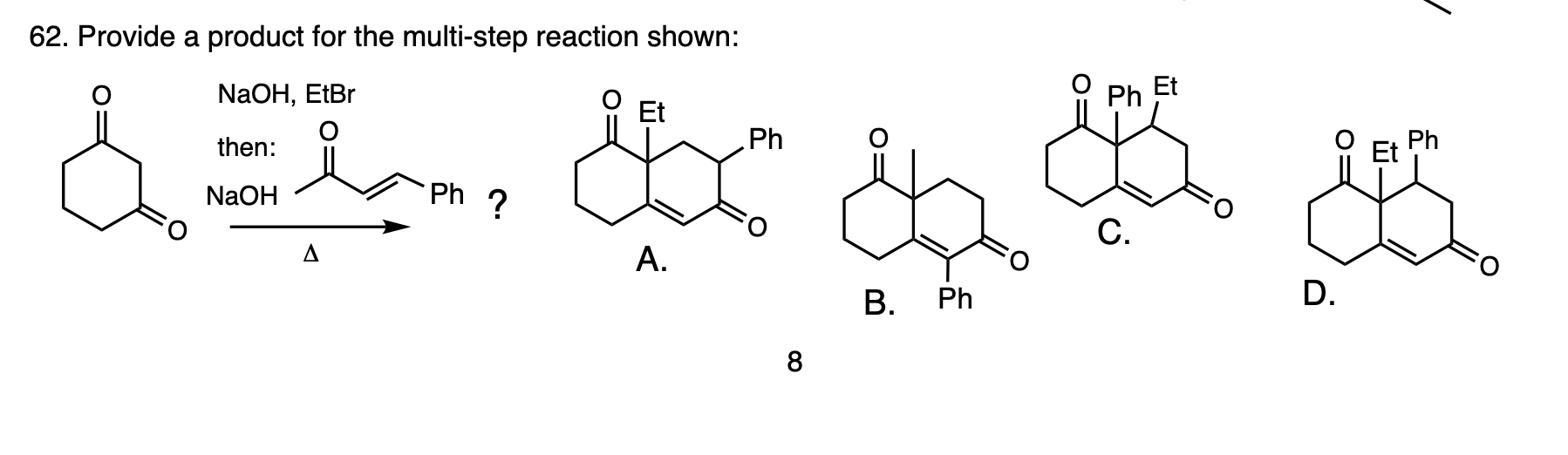 Solved 62. Provide a product for the multi-step reaction | Chegg.com