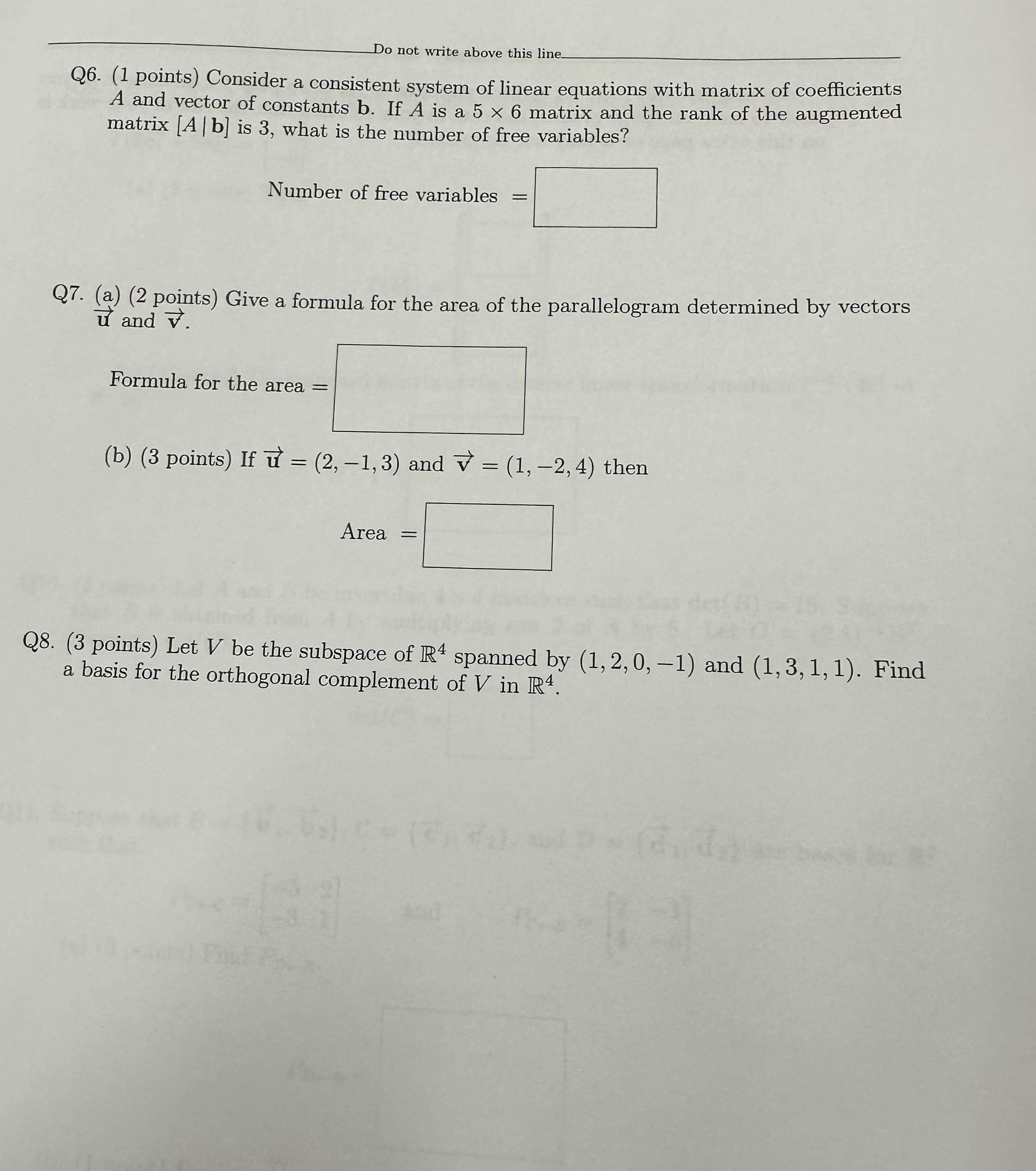 Solved Q6. (1 points) Consider a consistent system of linear | Chegg.com