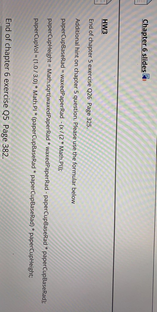 Solved Chapter 6 slides HW3 End of chapter 5 exercise Q26 | Chegg.com