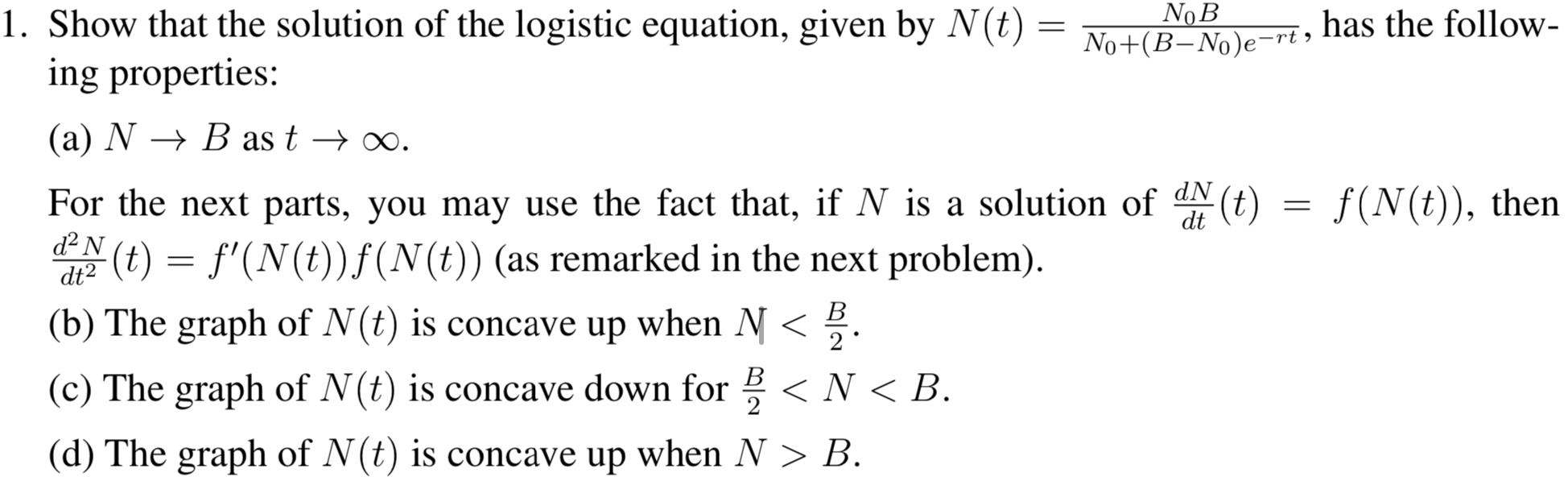Solved Show that the solution of the logistic equation, | Chegg.com