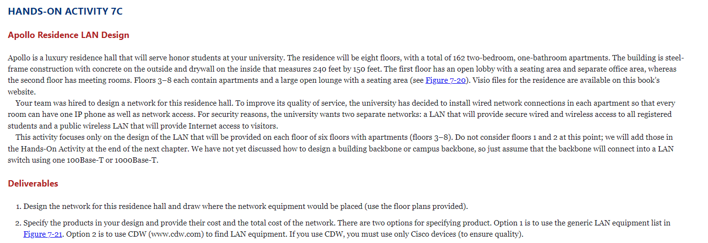 Solved HANDS-ON ACTIVITY 7C Apollo Residence LAN Design | Chegg.com