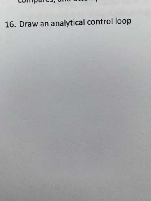 Solved 16. Draw an analytical control loop 10:05 LTE | Chegg.com