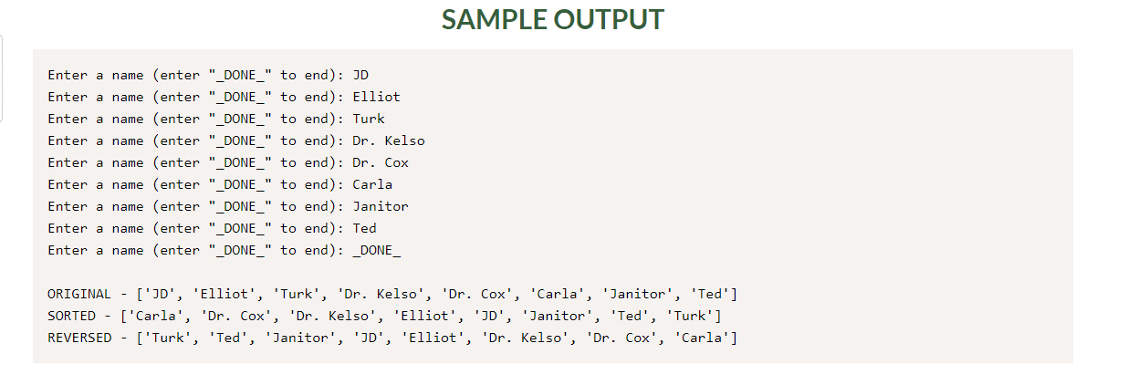 Solved python code needed. output must match the output | Chegg.com