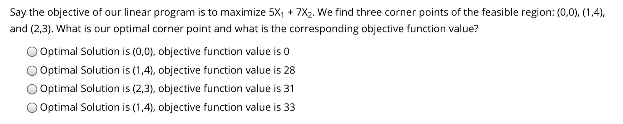 Solved Say the objective of our linear program is to | Chegg.com