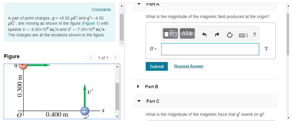 Solved PartA Constants What is the magnitude of the magnetic | Chegg.com