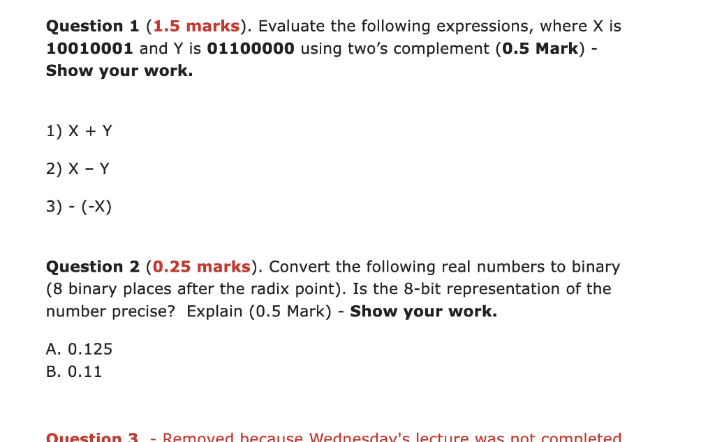 Solved Question 1 (1.5 marks). Evaluate the following | Chegg.com