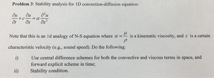 Solved Stability analysis for 1D convection-diffusion | Chegg.com