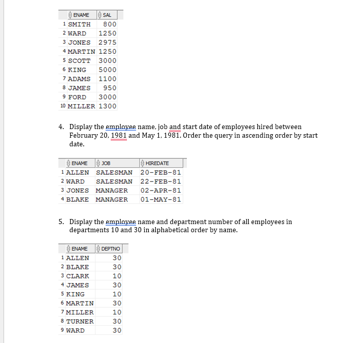 Solved Part A - SCOTT Schema 1. Create a query to display | Chegg.com