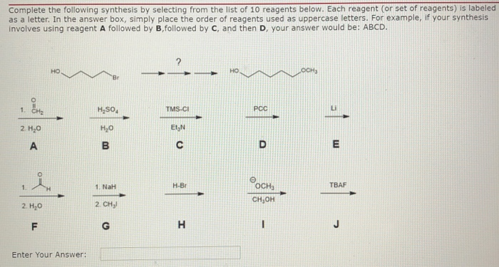 Solved Complete the following synthesis by selecting from | Chegg.com