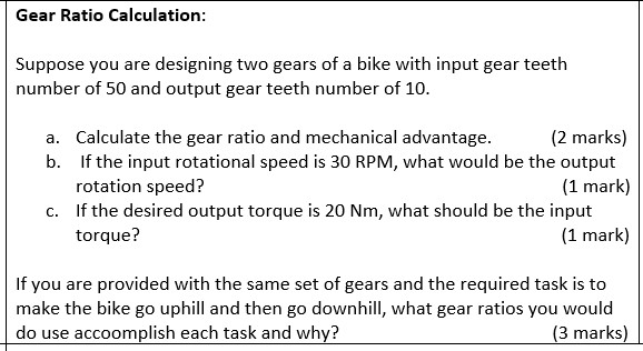 Solved Gear Ratio Calculation:Suppose you are designing two | Chegg.com