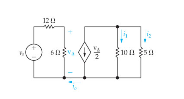 Solved The source voltage vg in the circuit in the figure is | Chegg.com
