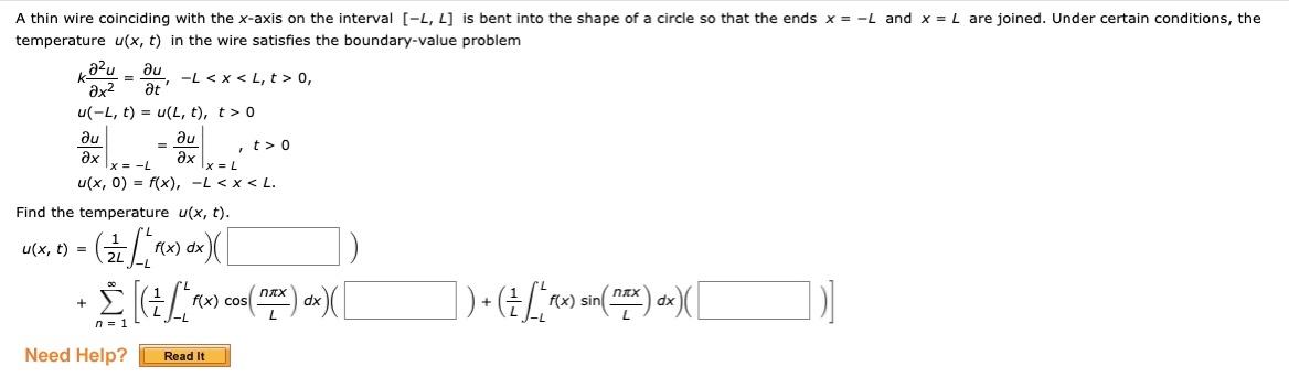 Solved A thin wire coinciding with the x-axis on the | Chegg.com