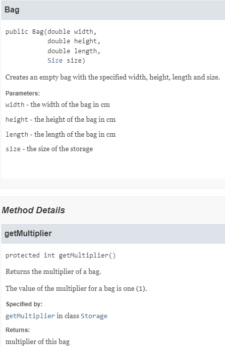 Solved Package mms.storage Class Bag Object" Storage Bag All | Chegg.com