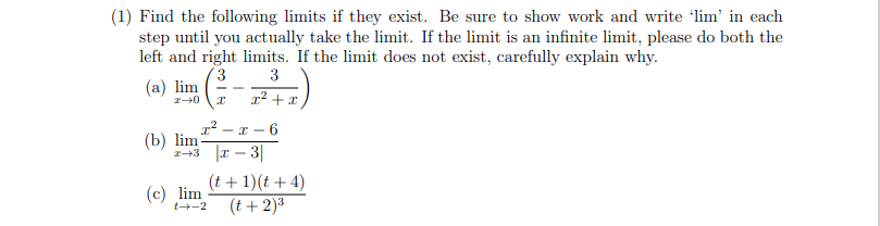 Solved Show work and write "lim" in each step until you | Chegg.com