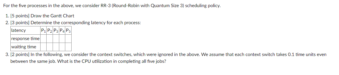 Solved We consider these five processes in the following | Chegg.com